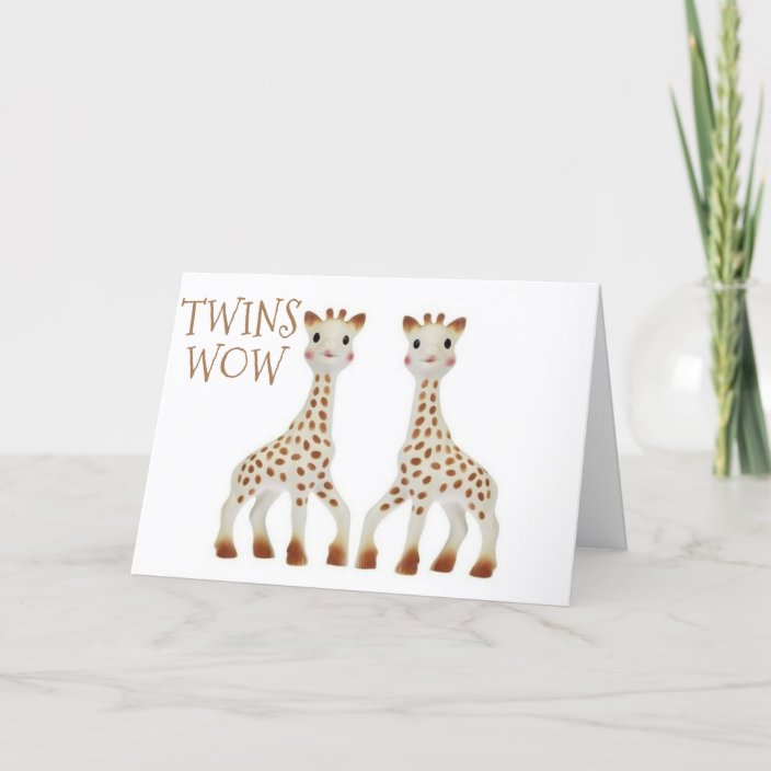 CONGRATS ""TWINS"" DOUBLE THE LOVE AND HAPPINESS CARD | Zazzle.com