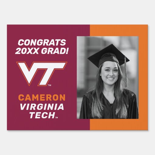 Congrats VT Virginia Tech Grad - Photo Sign | Zazzle