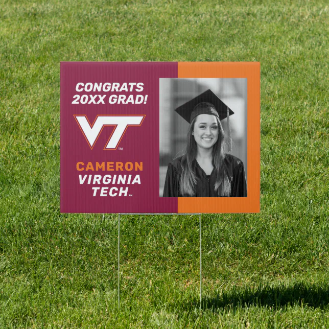 Congrats VT Virginia Tech Grad - Photo Sign | Zazzle