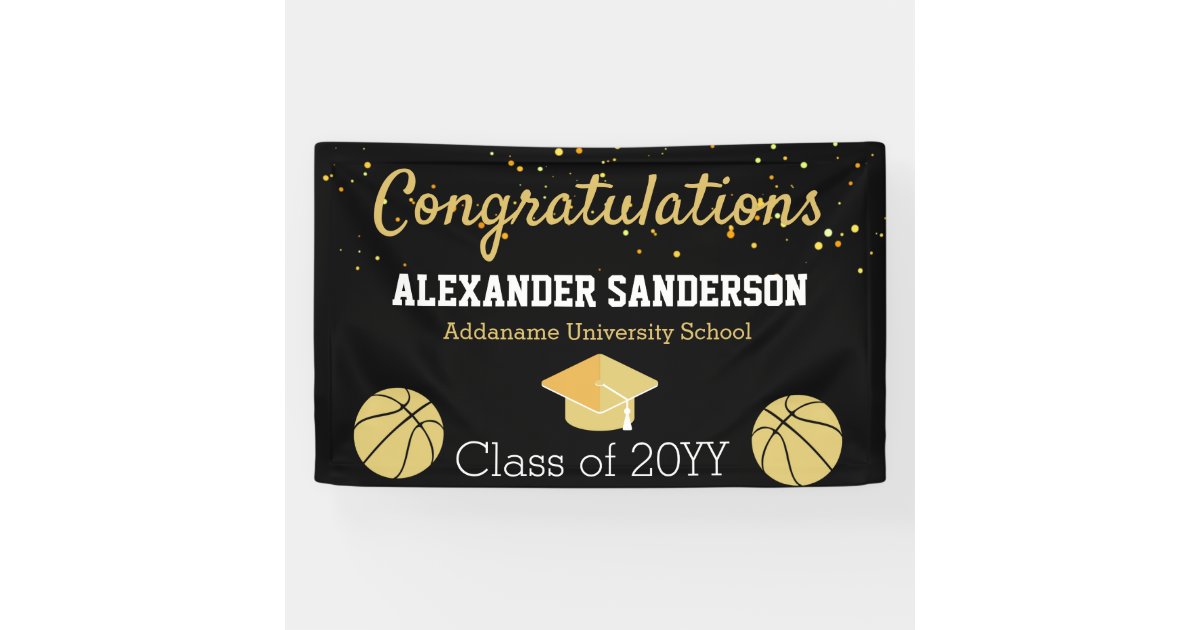 Congratulation Basketball Graduation Banner | Zazzle