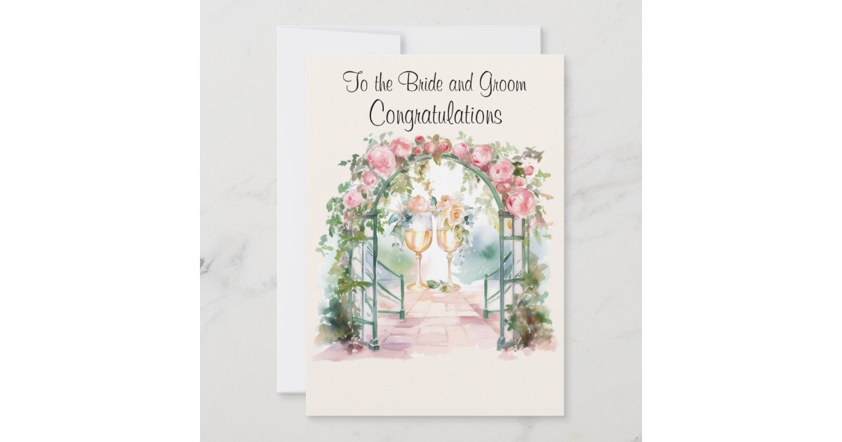 Congratulation Card to The Bride and Groom | Zazzle