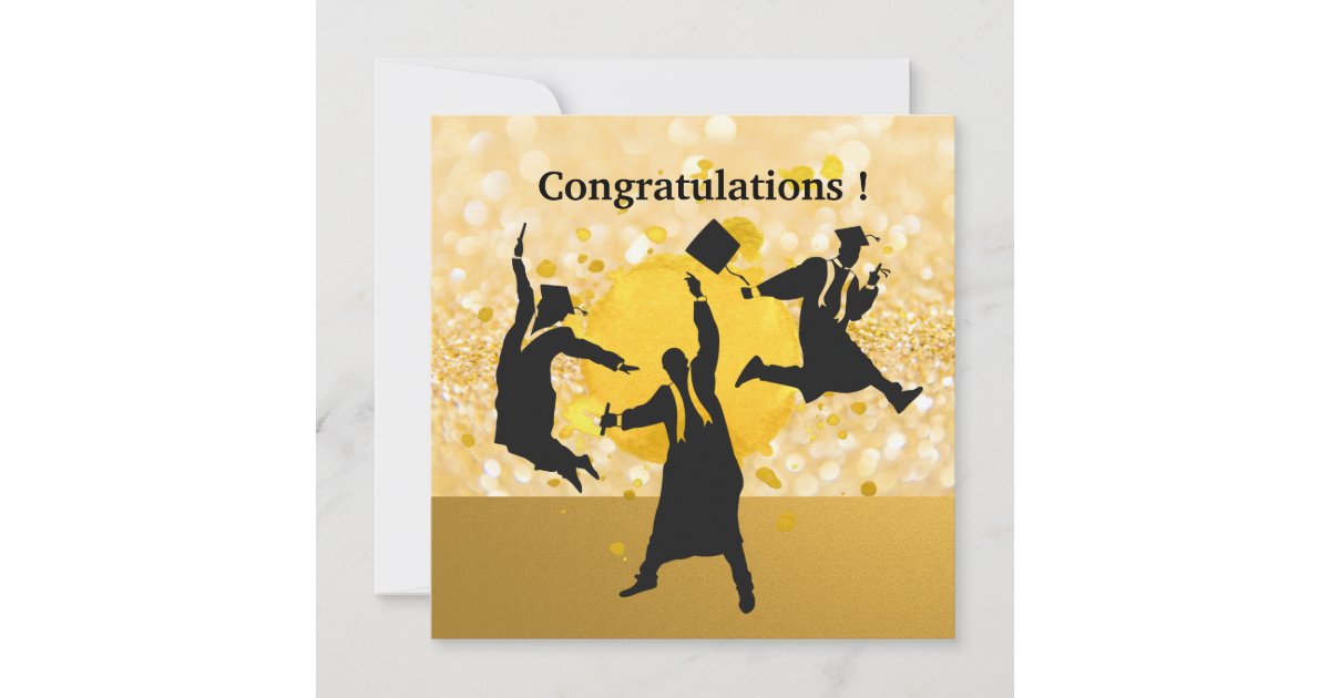 Congratulation for Graduation Black & Gold theme | Zazzle