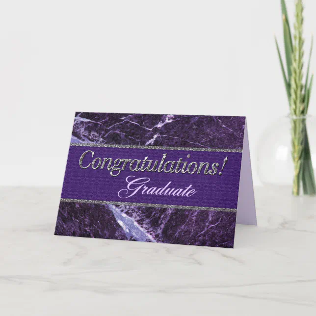Congratulation Graduate Purple Stone Card | Zazzle