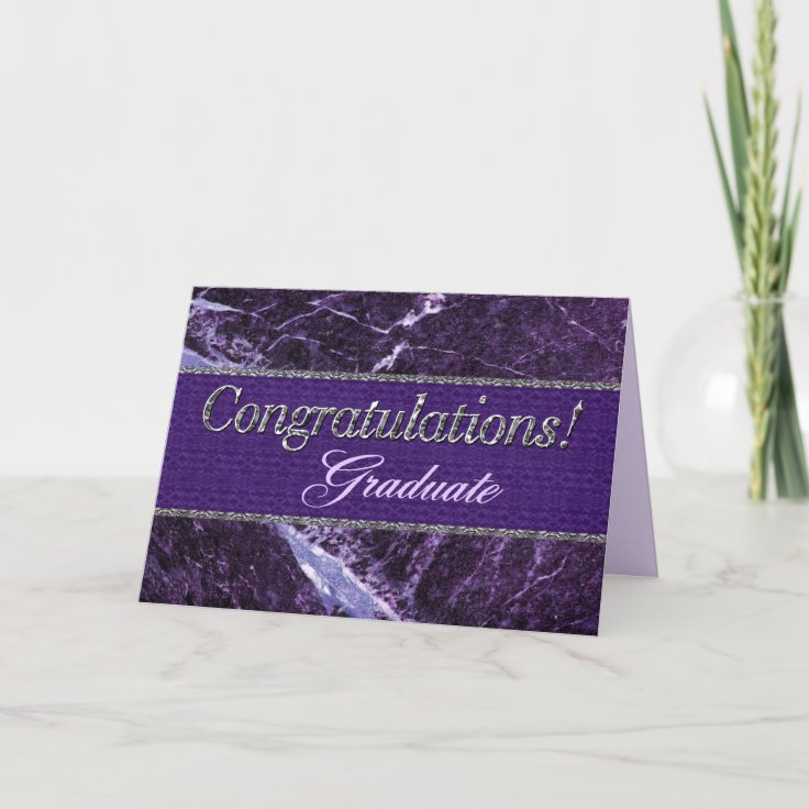 Congratulation Graduate Purple Stone Card | Zazzle
