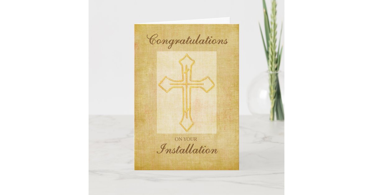Congratulation Installation, Religious Cross Card | Zazzle
