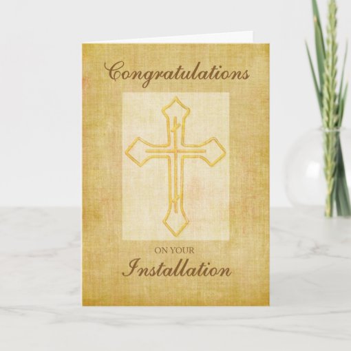 Congratulation Installation, Religious Cross Card | Zazzle
