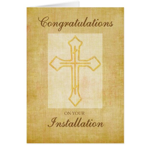 Congratulation Installation, Religious Cross Greeting Card | Zazzle