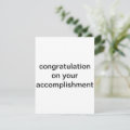 Congratulation on your accomplishment card | Zazzle