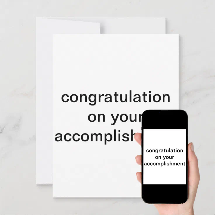 Congratulation on your accomplishment card | Zazzle
