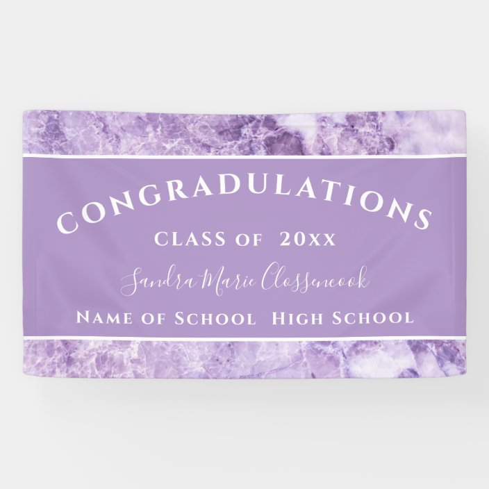 Congratulation Purple Amethyst Crystal Graduation Banner | Zazzle.com