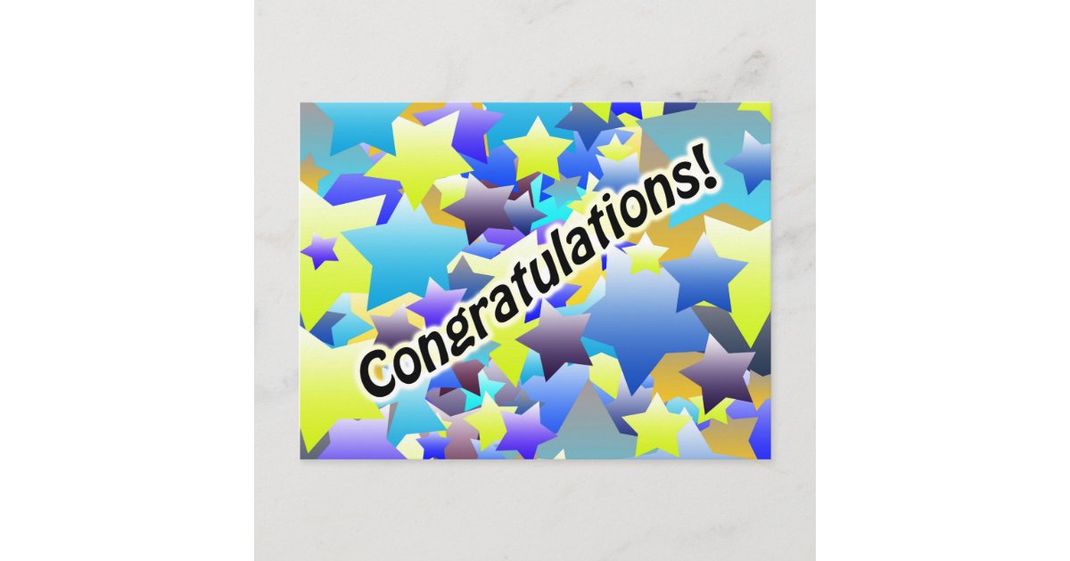 Congratulation Stars Postcard | Zazzle
