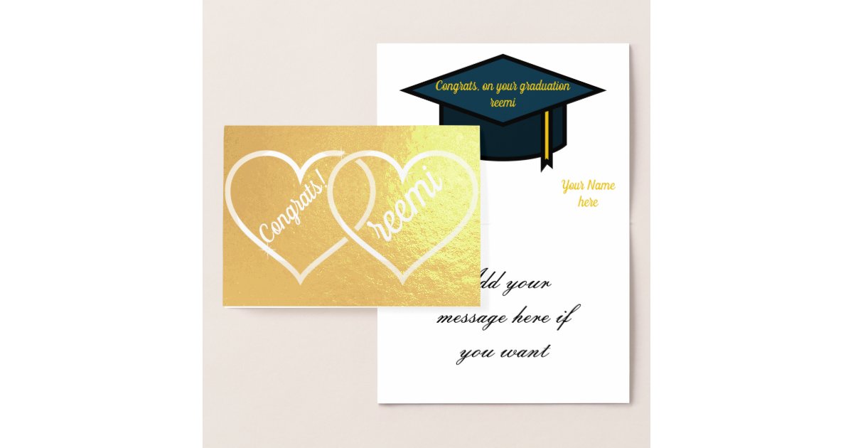 congratulation sweet graduation messages gold foil card | Zazzle