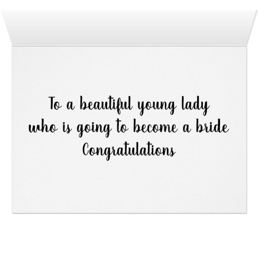 CONGRATULATION*** TO THE BEAUTIFUL BRIDE TO BE | Zazzle