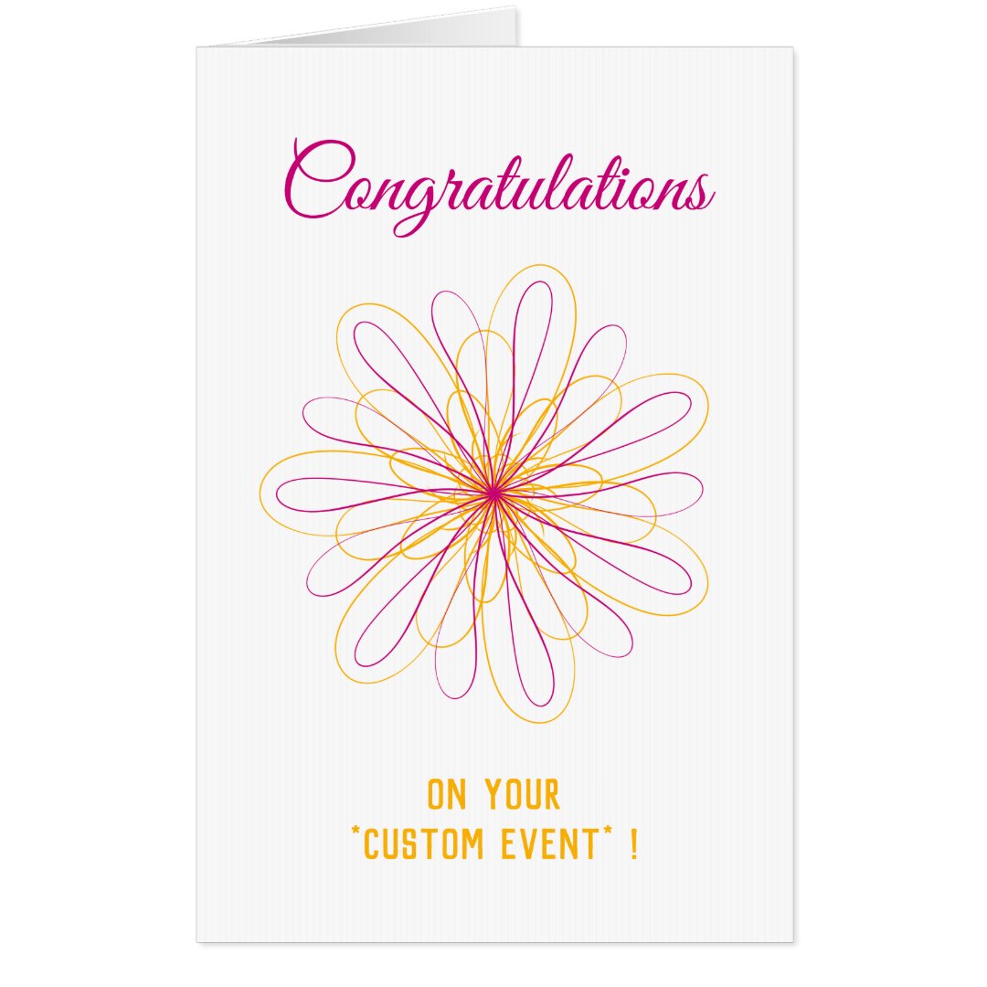 Congratulation with Custom Event Big greetings Card | Zazzle