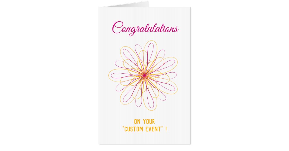 Congratulation with Custom Event Big greetings Card | Zazzle