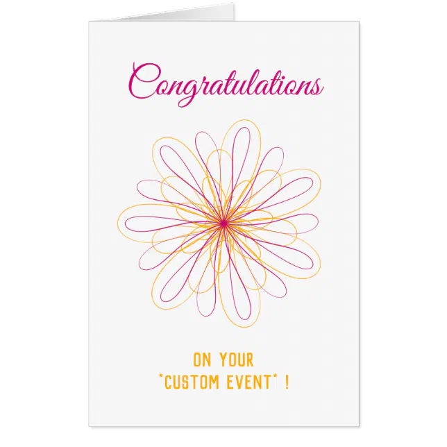Congratulation with Custom Event Big greetings Card | Zazzle
