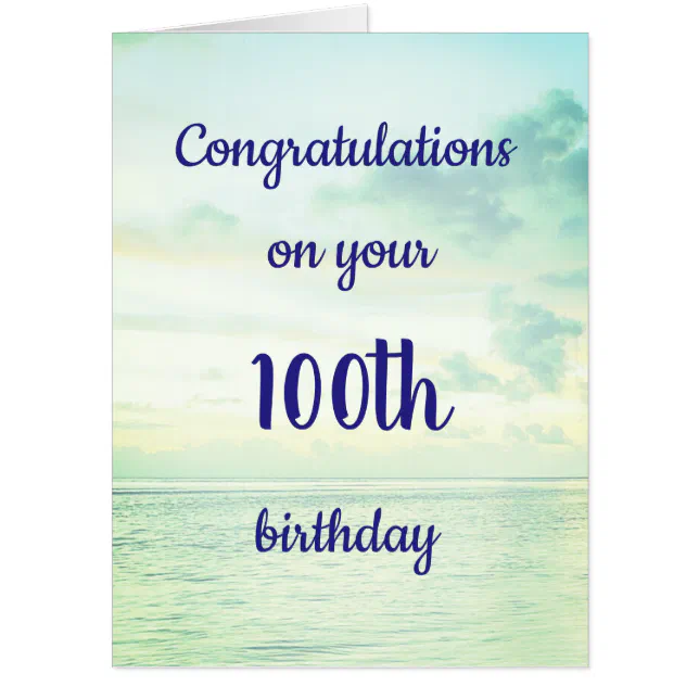 Congratulations 100th birthday card | Zazzle