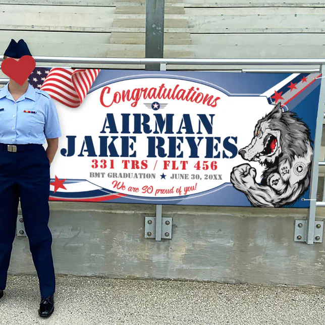 Congratulations 331 Wolfpack Air Force Graduation Banner | Zazzle