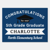 Congratulations 5th Grade Graduate Navy Custom Sign | Zazzle