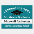 Congratulations 5th Grade Graduate Teal Graduation Sign | Zazzle