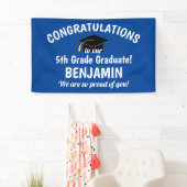 Congratulations 5th Grade Graduation Blue Banner | Zazzle