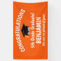 Congratulations 5th Grade Graduation Orange Banner | Zazzle