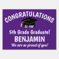 Congratulations 5th Grade Graduation Purple Yard Sign | Zazzle