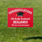 Congratulations 5th Grade Graduation Red Yard Sign | Zazzle