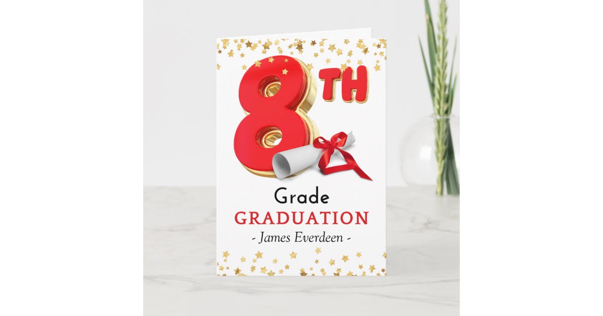 Congratulations 8th Grade Graduation Balloon Card | Zazzle