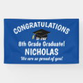 Congratulations 8th Grade Graduation Blue Banner | Zazzle
