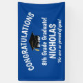 Congratulations 8th Grade Graduation Blue Banner | Zazzle