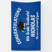 Congratulations 8th Grade Graduation Blue Banner | Zazzle
