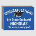 Congratulations 8th Grade Graduation Blue Car Magnet | Zazzle