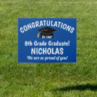 Congratulations 8th Grade Graduation Blue Yard Sign | Zazzle