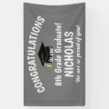 Congratulations 8th Grade Graduation Gray Banner | Zazzle