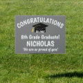Congratulations 8th Grade Graduation Gray Yard Sign | Zazzle