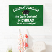 Congratulations 8th Grade Graduation Green Banner | Zazzle