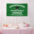 Congratulations 8th Grade Graduation Green Banner | Zazzle