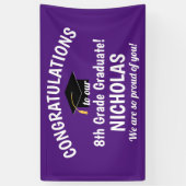 Congratulations 8th Grade Graduation Purple Banner | Zazzle