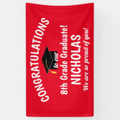 Congratulations 8th Grade Graduation Red Banner | Zazzle