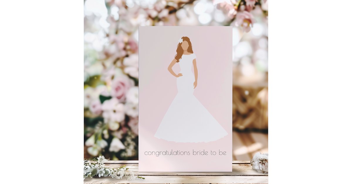 Congratulations Abstract Bride Wedding Dress Card | Zazzle