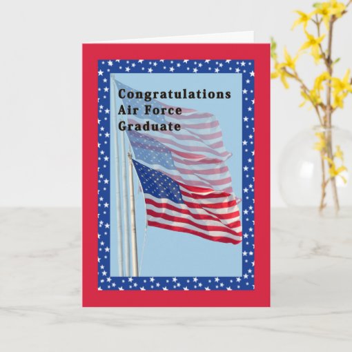Congratulations Air Force Card with Flags | Zazzle