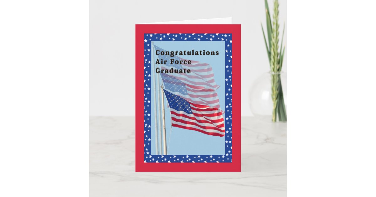 Congratulations Air Force Card with Flags | Zazzle
