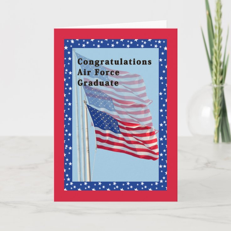 Congratulations Air Force Card with Flags | Zazzle