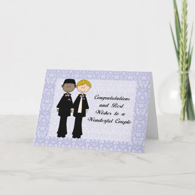 Congratulations and Best Wishes Gay Male Wedding C Card | Zazzle