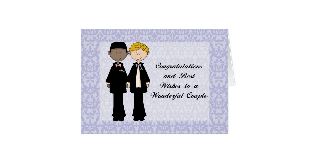 Congratulations and Best Wishes Gay Male Wedding C Card | Zazzle.com