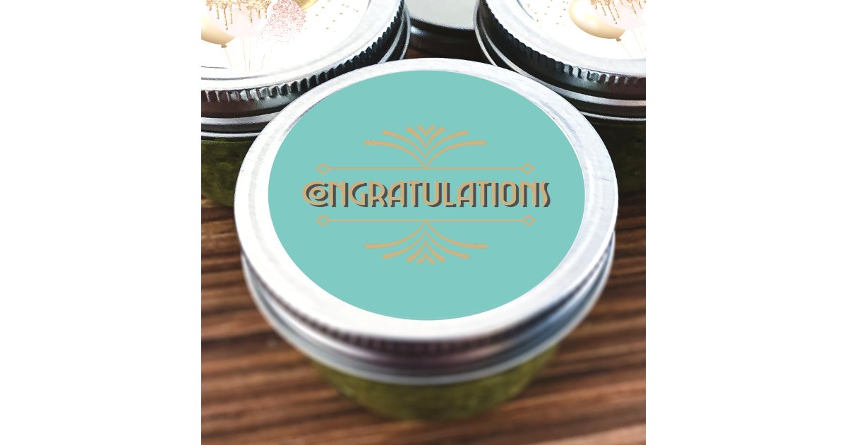 Congratulations Art Deco Classic Round Sticker | Zazzle