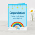 Congratulations Baby Boy rainbow card | Zazzle