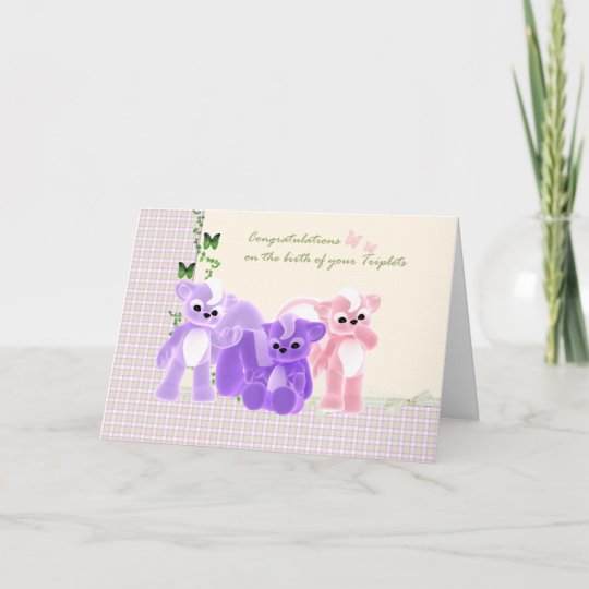 Congratulations Baby Triplets Card, New Baby Card | Zazzle.com