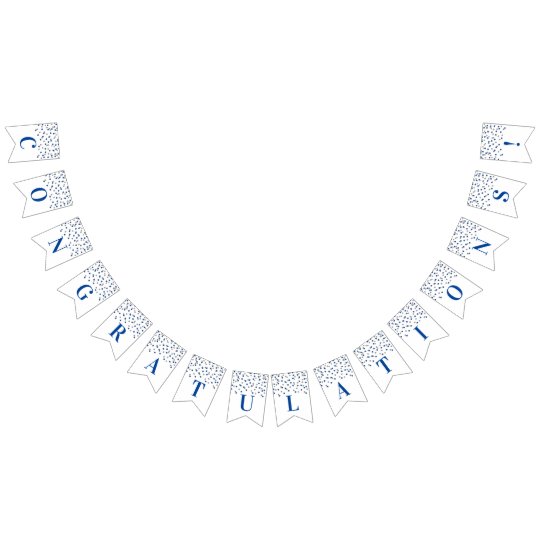 Congratulations Banner Dark Blue Silver Confetti | Zazzle.com